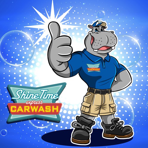 Designs | Hippo Mascot for Express Car Wash | Other art or illustration ...