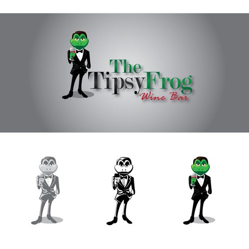 Upscale Wine Bar needs character - The Tipsy Frog! | Logo design contest