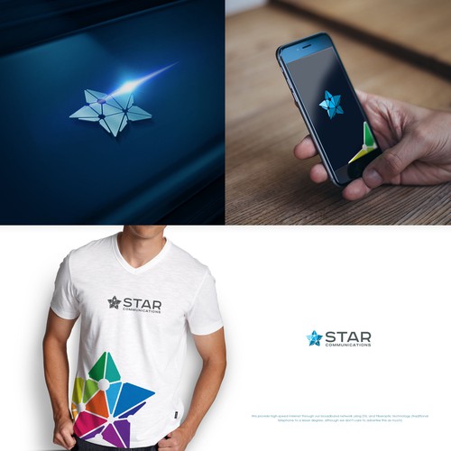 Star Communications, Logotype for a high speed internet technology ...