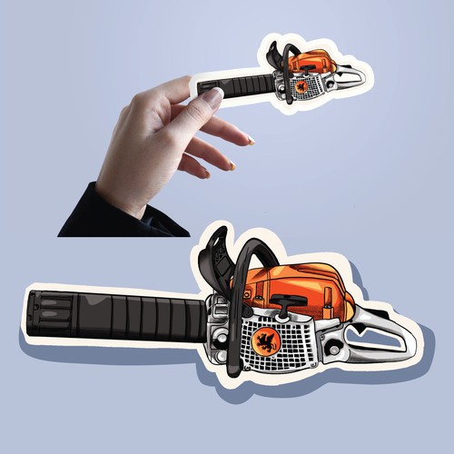 Designs | Chainsaw and Firearm Suppressor Sticker Design | Sticker contest