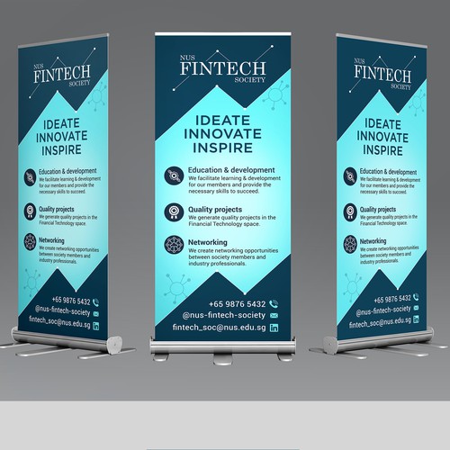Fintech society standing banner design | Signage contest