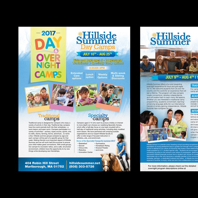 New Summer program design a flyer (two sided) to promote.... brochure ...