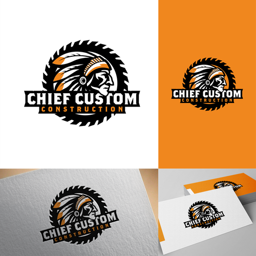 Designs | Powerful native american chief head tied to a construction ...