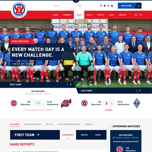 Designs | Create a Redesign for a Soccer Club Website | Web page design ...