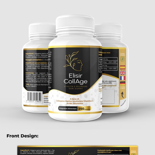 Designs | Elisir CollAge - Peel Back - Multi Lingual - Label Creation ...