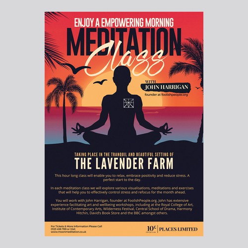 Mondo style poster for a Meditation Class | Poster contest