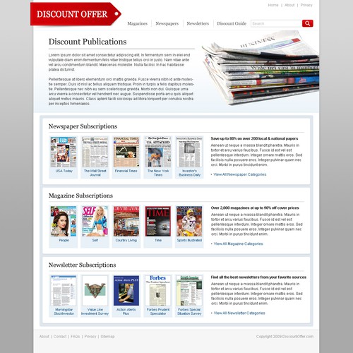 Magazine Subscription Page