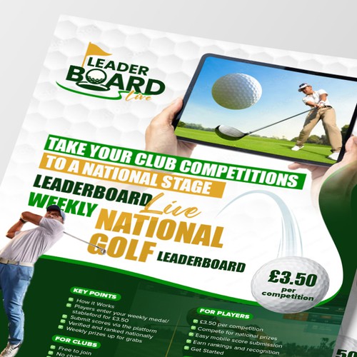 Designs | Design a Bold A5 Flyer for Leaderboard Live – Where Golf ...