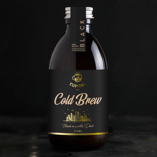 Design a Cold Brew Sticker for a cafe in Abu Dhabi | Product label contest