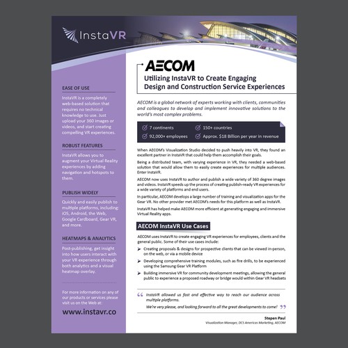 ASAP: B2B SaaS product single page brochure design. InstaVR | Postcard ...
