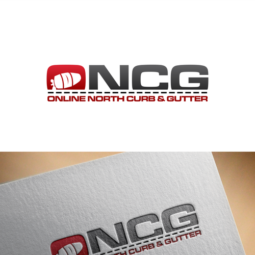 Cartoon Concrete Curbing Machine | Logo design contest