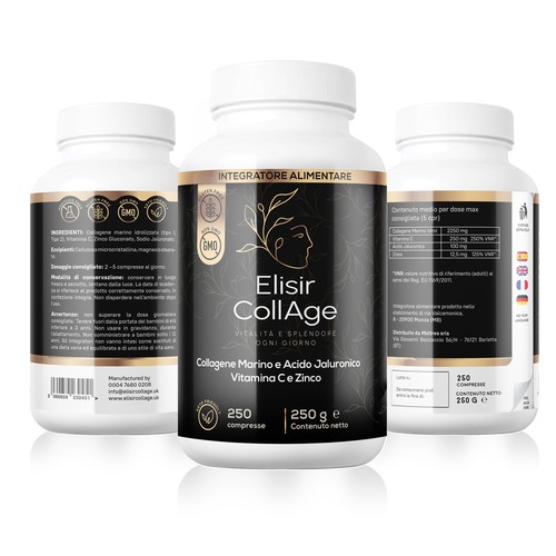 Designs | Elisir CollAge - Peel Back - Multi Lingual - Label Creation ...