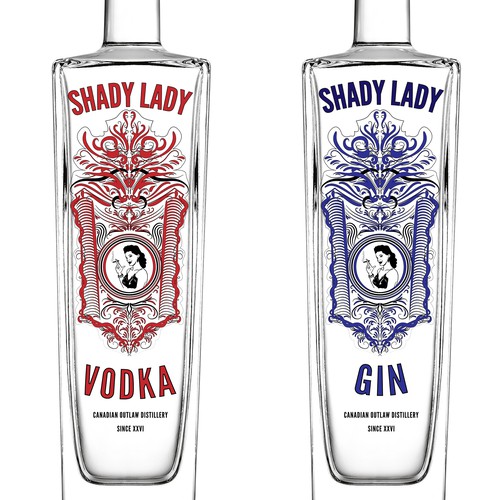 Shady Lady Vodka and Gin label design | Product label contest