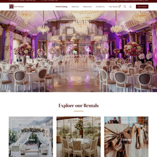 Designs | Redesign Homepage for a Party and Event Equipment Rental ...