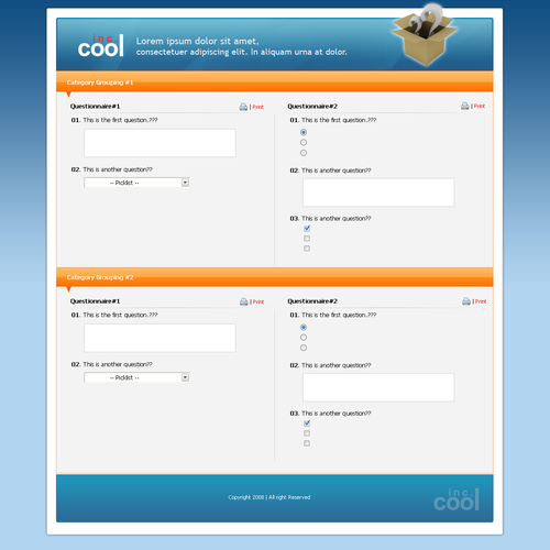 1 page printable interview/questionnaire web page - design only! | Web ...