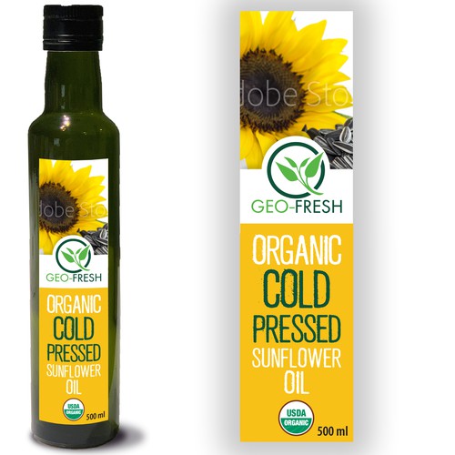 Organic Cold Pressed Oils Label Design | Product label contest