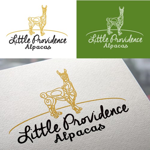 Create a logo for organic farm featuring alpacas, both Suri and Huacaya ...