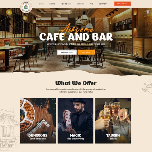 Designs | Fun, mobile friendly page redesigns for our board game cafe ...