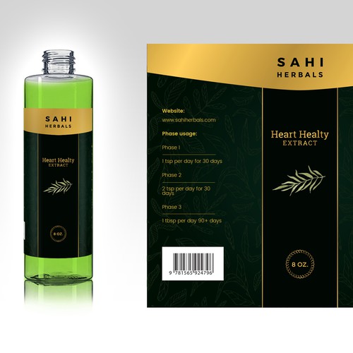 Bottle Label design for Heart healthy extracts | Product label contest