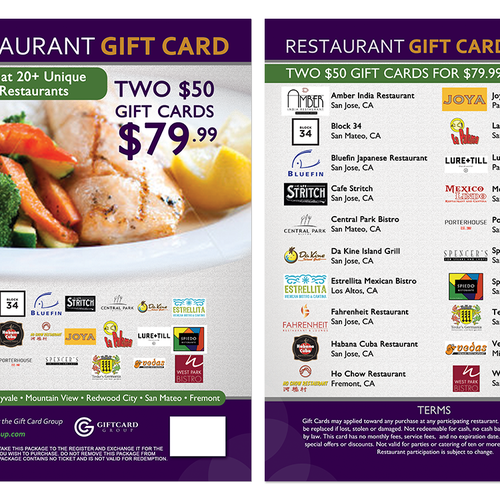 Design Flyer for the Restaurant Gift Card - Content PSD attached ...