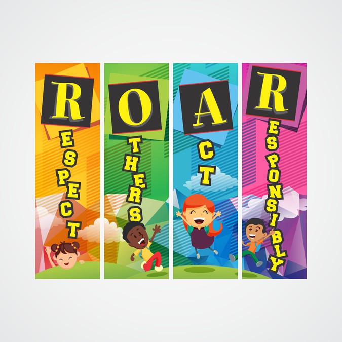 Design 4 panels for a children's school assembly show - Respect Others ...