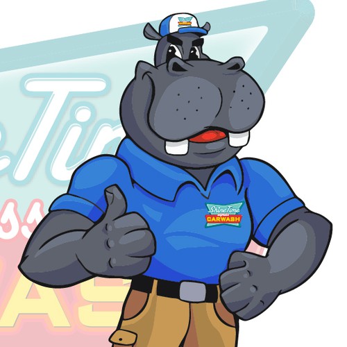 Designs | Hippo Mascot for Express Car Wash | Other art or illustration ...