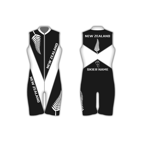 Create a brand new wetsuit design for the New Zealand waterski team ...