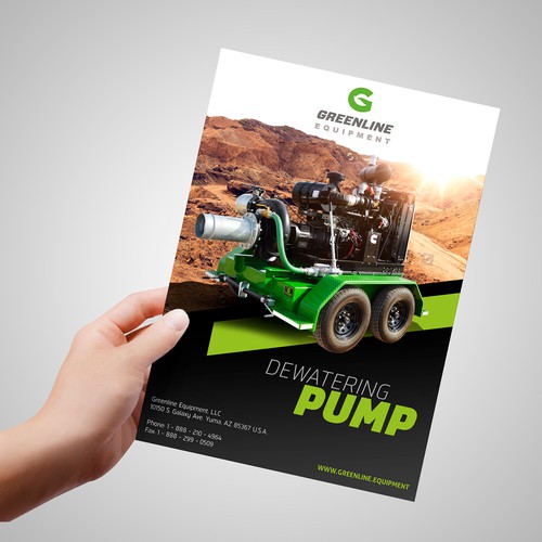 Create a flyer of a mining operation scene, and add our product into ...