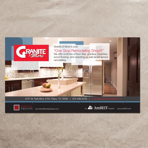 Create an ad for Granite and More | Postcard, flyer or print contest