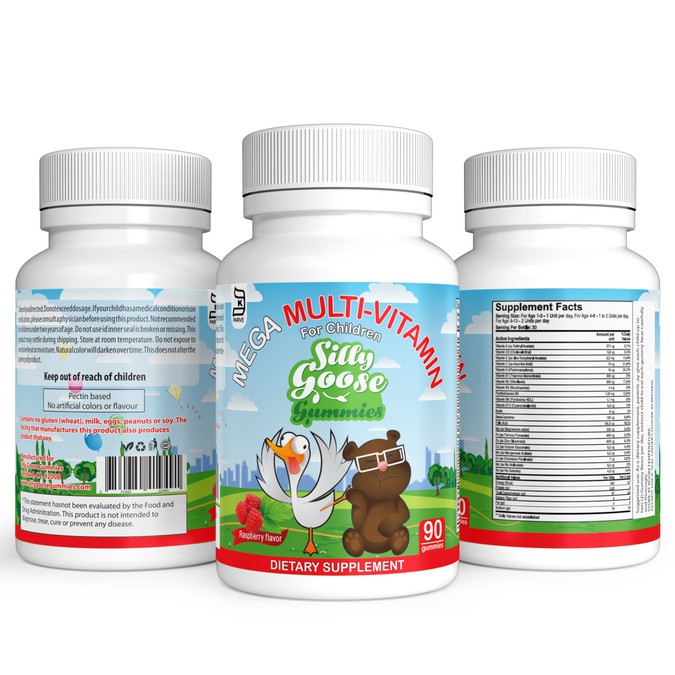 Design a silly, colorful and creative gummy vitamin label for our Silly ...