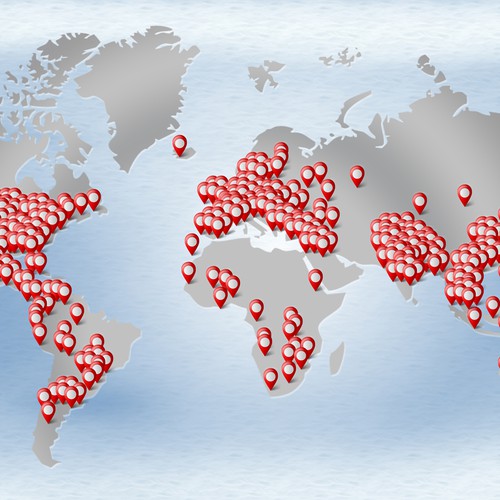 Two Cool Map Graphics Showing Geographic Coverage | Illustration oder ...