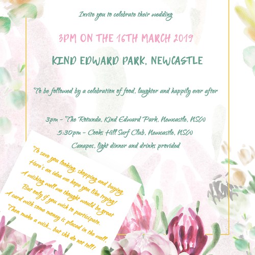 Australian Native Flower Inspired Wedding Invitation | Card or ...
