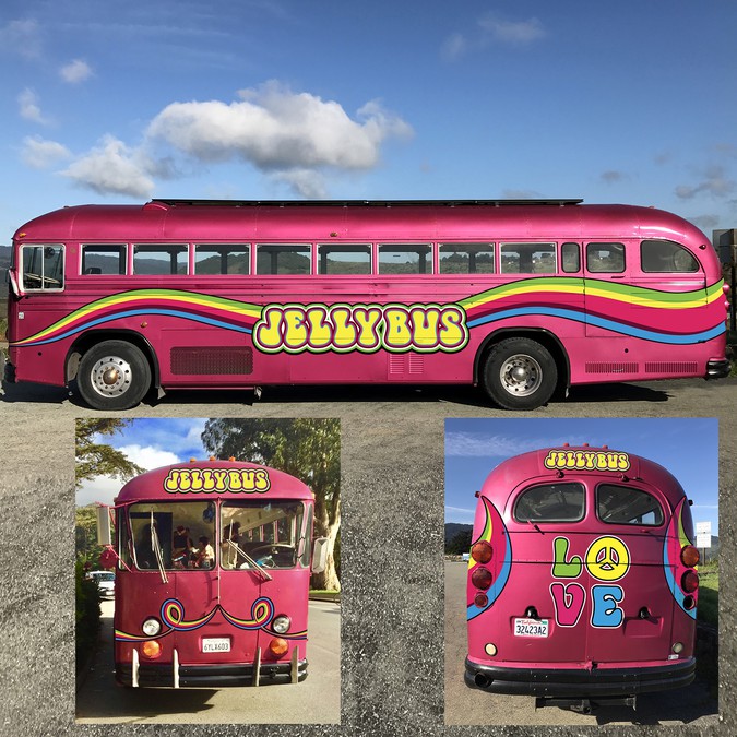 Design Exterior Graphics for a Retro Pink Party Bus | Illustration or ...