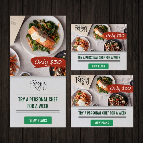 Create banners highlighting Freshly's delicious and healthy food ...