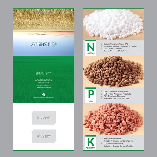 Tri-fold brochure, fertilizer company. | Brochure contest