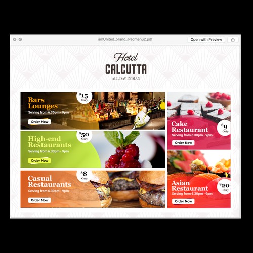 Restaurant Tablet Menu Designs | Other web or app design contest