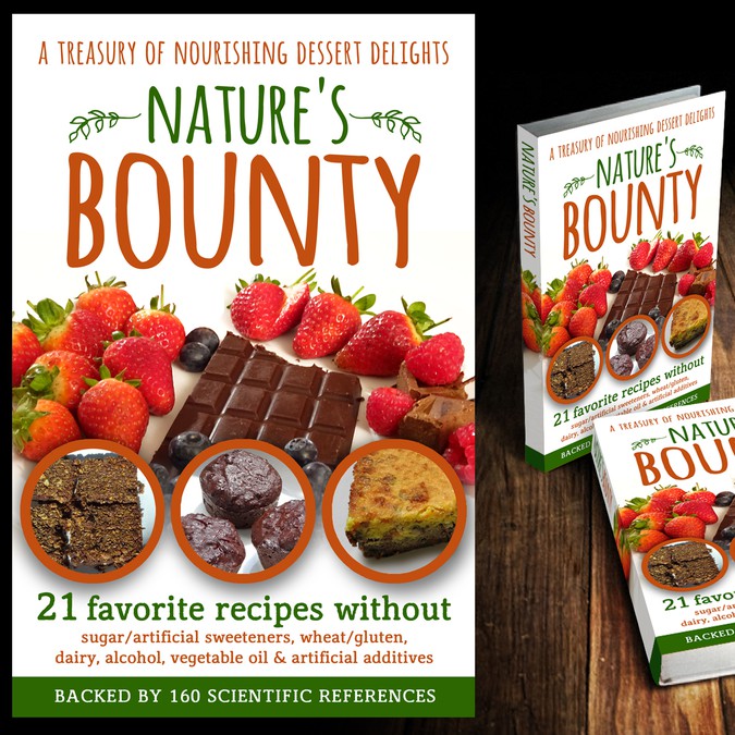 Deliciously nutritious desserts - cookbook cover | Book cover contest