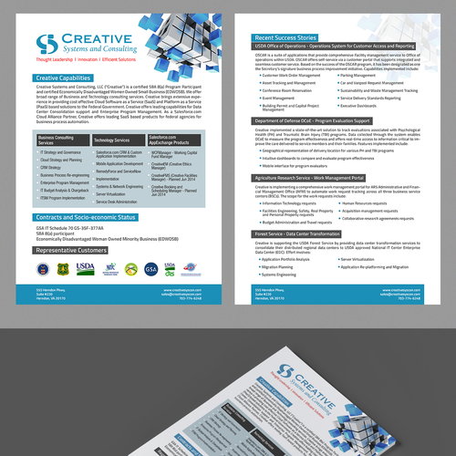 Create Capabilities Statement for a Innovative Technology Consulting ...