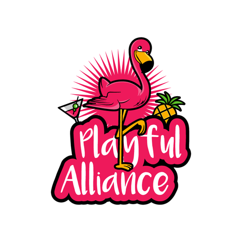 Designs | Design a fun flamingo logo for our 1k member party group ...