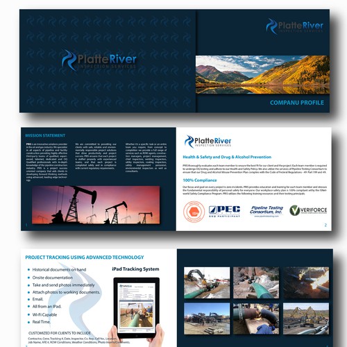 Create an awe inspiring brochure for our oilfield/pipeline inspection ...