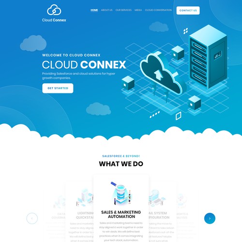Designs | Cloud Connex site design | Web page design contest