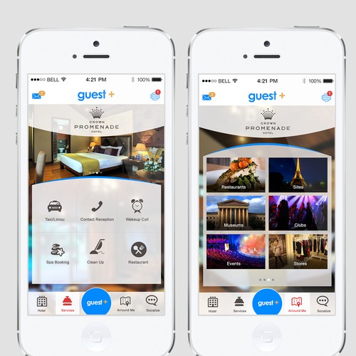 Create a cool Hotel app design to allow guest see and order hotel ...