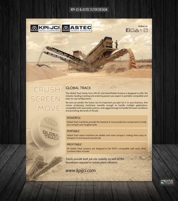 Create the next postcard or flyer for KPI-JCI & Astec Mobile Screens ...