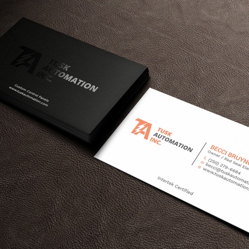Sleek Business Card Design for Electrical Control Panel Manufacturing ...