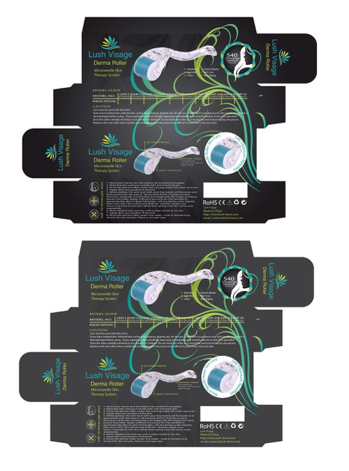 Eye catching package design for Lush Visage derma roler beauty tool ...