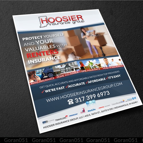 Renters Insurance Flyer - Welcome packet handouts | Postcard, flyer or ...