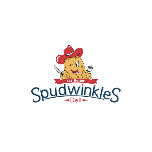 Create a fun logo featuring a winking potato character for Spudwinkle's ...