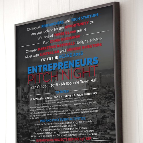Create a poster for an entrepreneurs pitch night | Poster contest