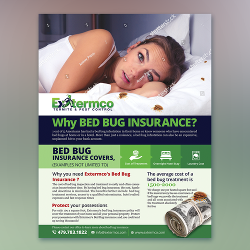 The world's first BED BUG INSURANCE | Postcard, flyer or print contest