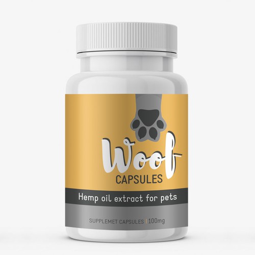 Designs | Woof Hemp Dog Capsules | Product label contest